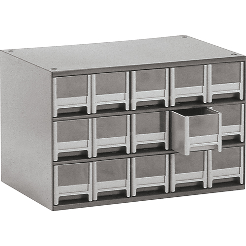Akro-Mils Modular Parts Cabinets, Steel, 15 Drawers, 17" x 10-9/16" x 3 ...