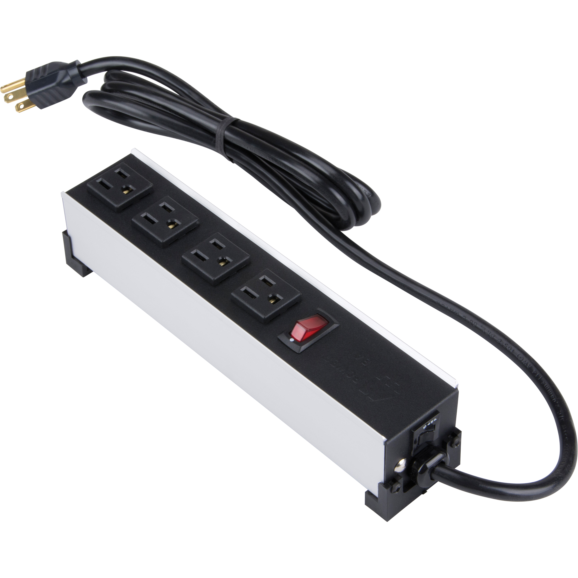 Gray Electric Indoor Brushed Aluminum Power Bar, 4 Outlet(s), 6' XA700 ...